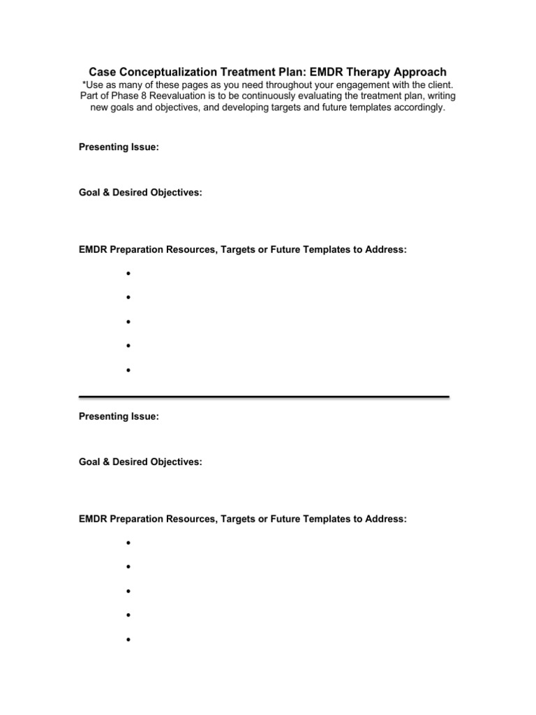 Case Conceptualization and Treatment Plan Fillable | PDF