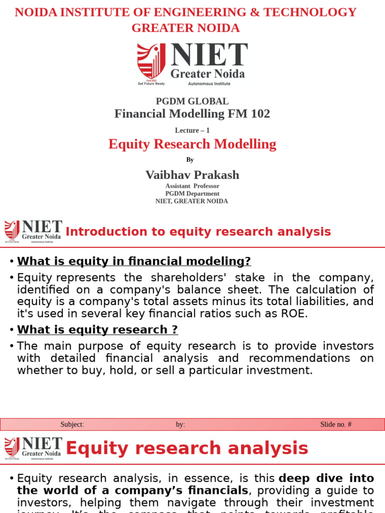 Equity Research Modelling | PDF | Modern Portfolio Theory | Covariance
