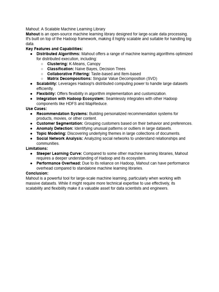 Mahout | PDF