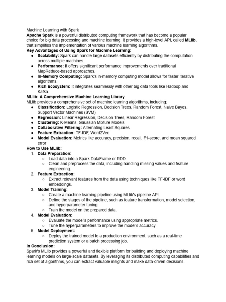 Machine Learning With Spark | PDF | Machine Learning | Apache Spark