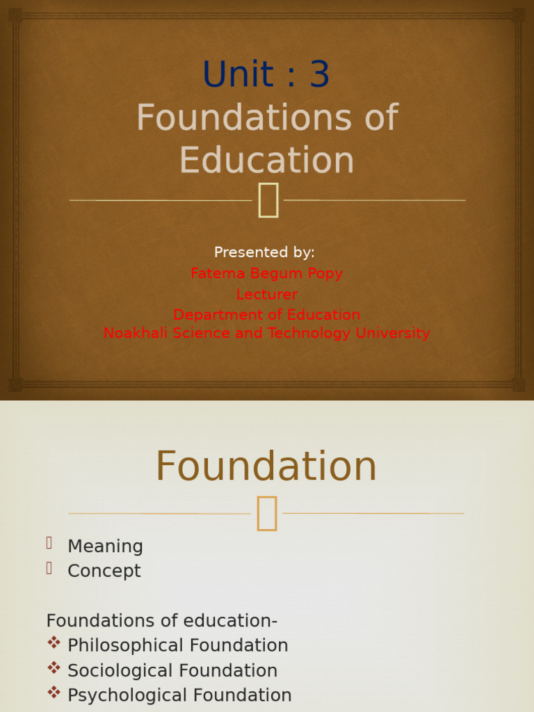 Foundation of Education | PDF