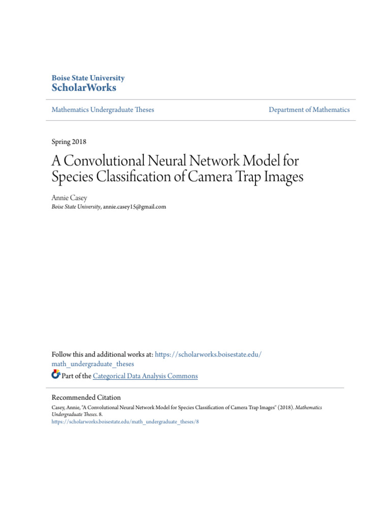 A Convolutional Neural Network Model For Species Classification o | PDF ...