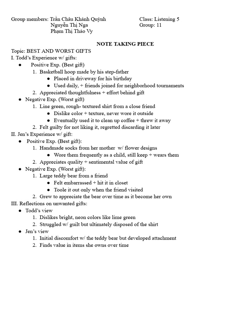 Note Taking Piece | PDF
