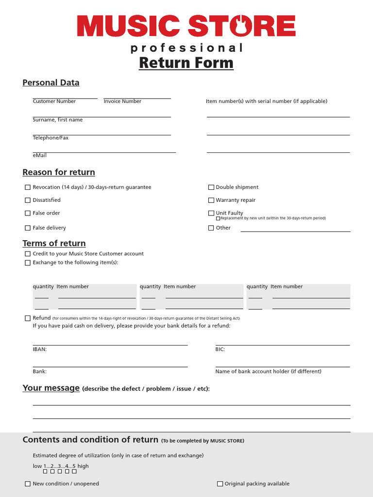 Return Form | PDF | Business | Service Industries