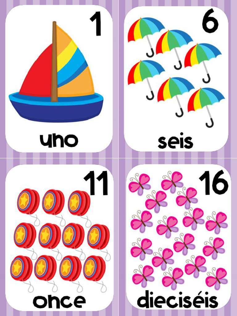 LOTERÍA-NÚMEROS-1-20 Con Tarjetas y Colecciones | PDF