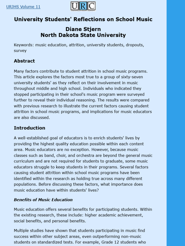 Reflections on School Music | PDF | Reason