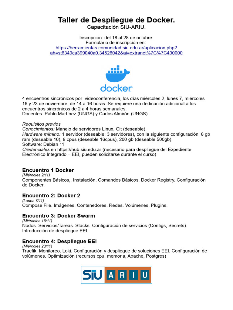 Docker Taller SIU ARIU | PDF