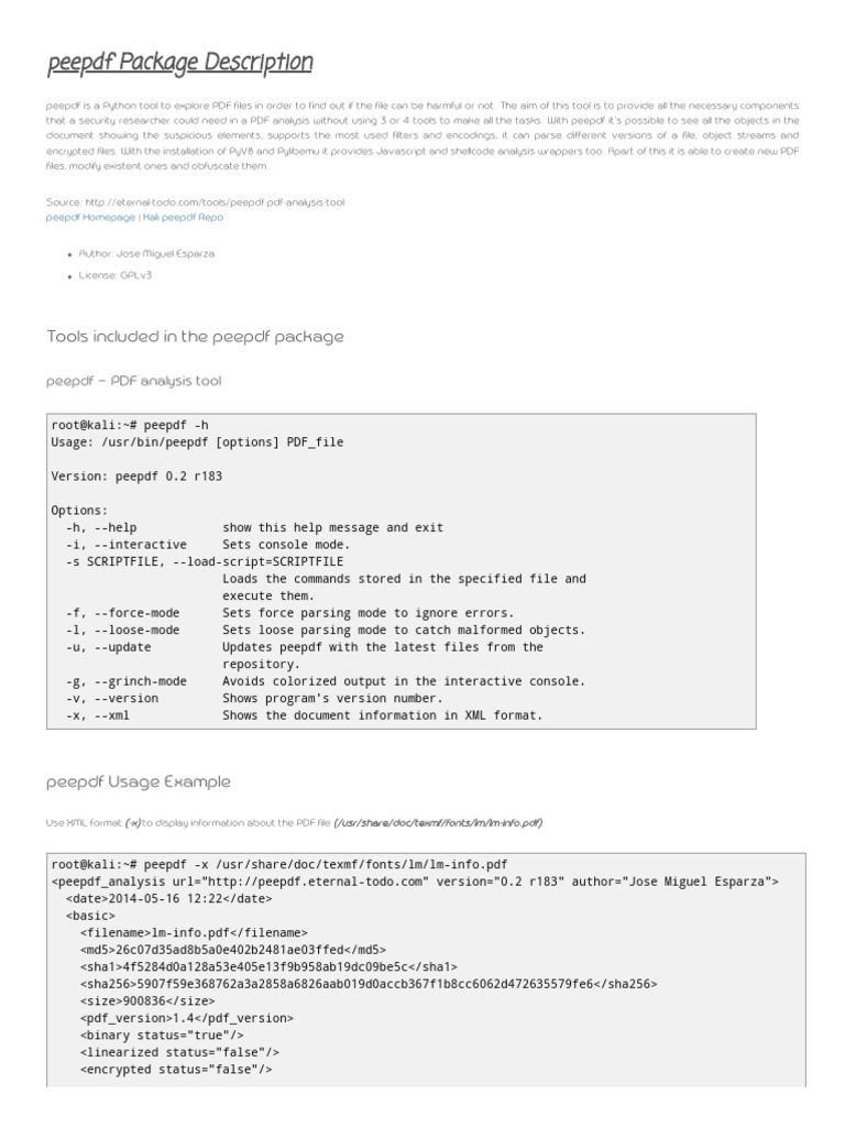 2.forensics - 17. peepdf | PDF | Computer Programming | Software Engineering