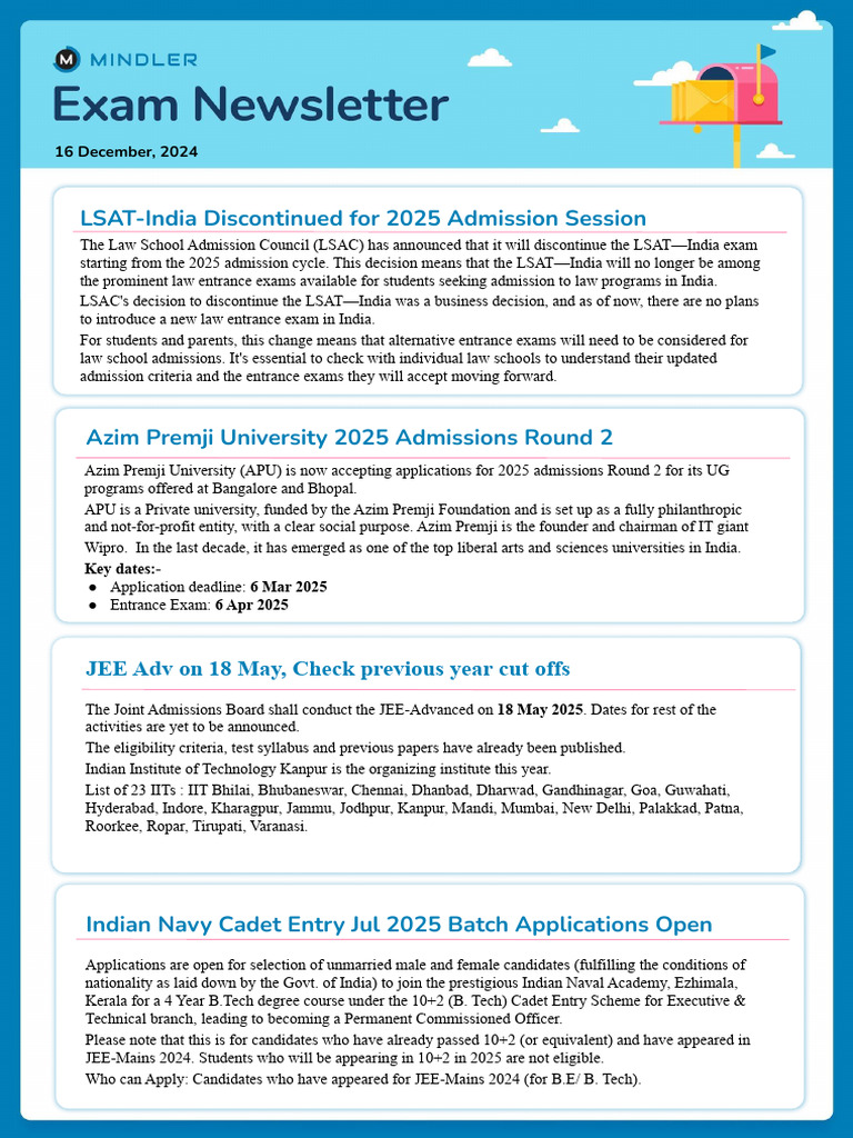 Mindler Newsletter 16 December, 2024 | PDF | Vocational Education ...