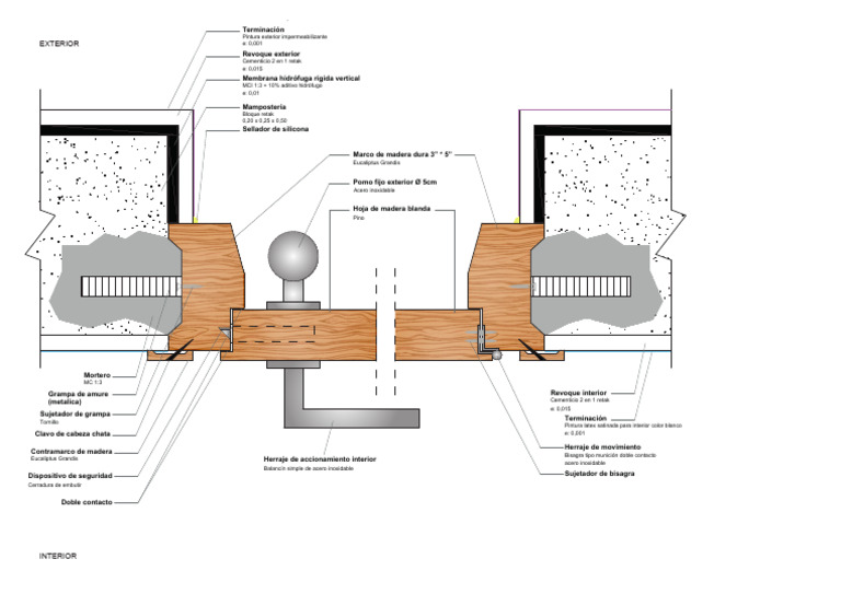Puerta Exterior - Corte Horizontal 1-2-1 | PDF | Materiales de construcción