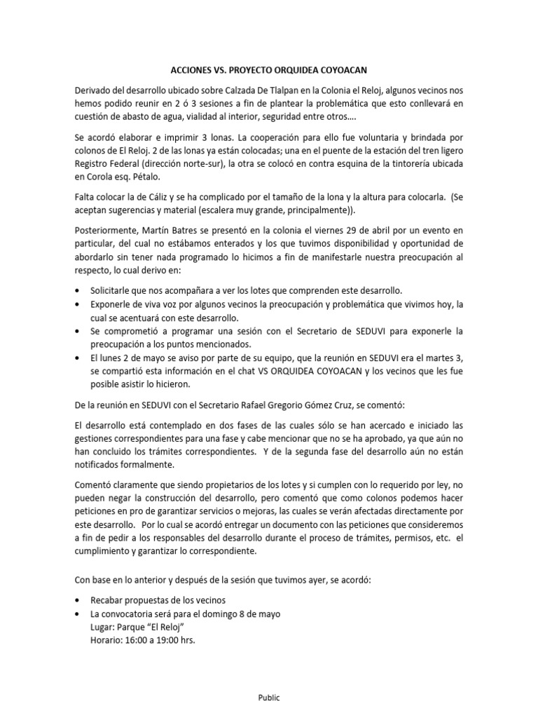 Acciones vs. Orquidea Coyoacan | PDF