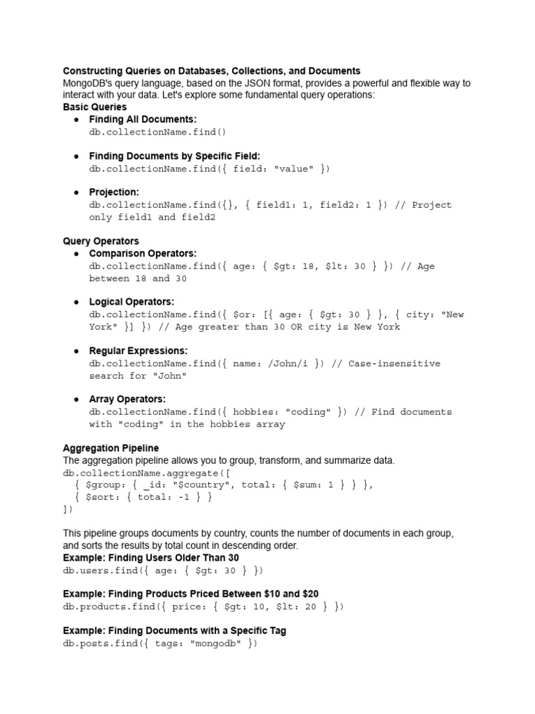 Constructing Queries On Databases, Collections, ... | PDF