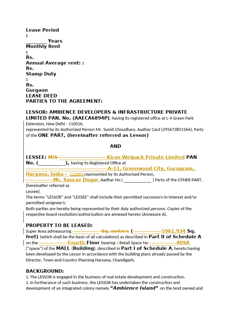 Vetted Lease | PDF | Lease | Renting