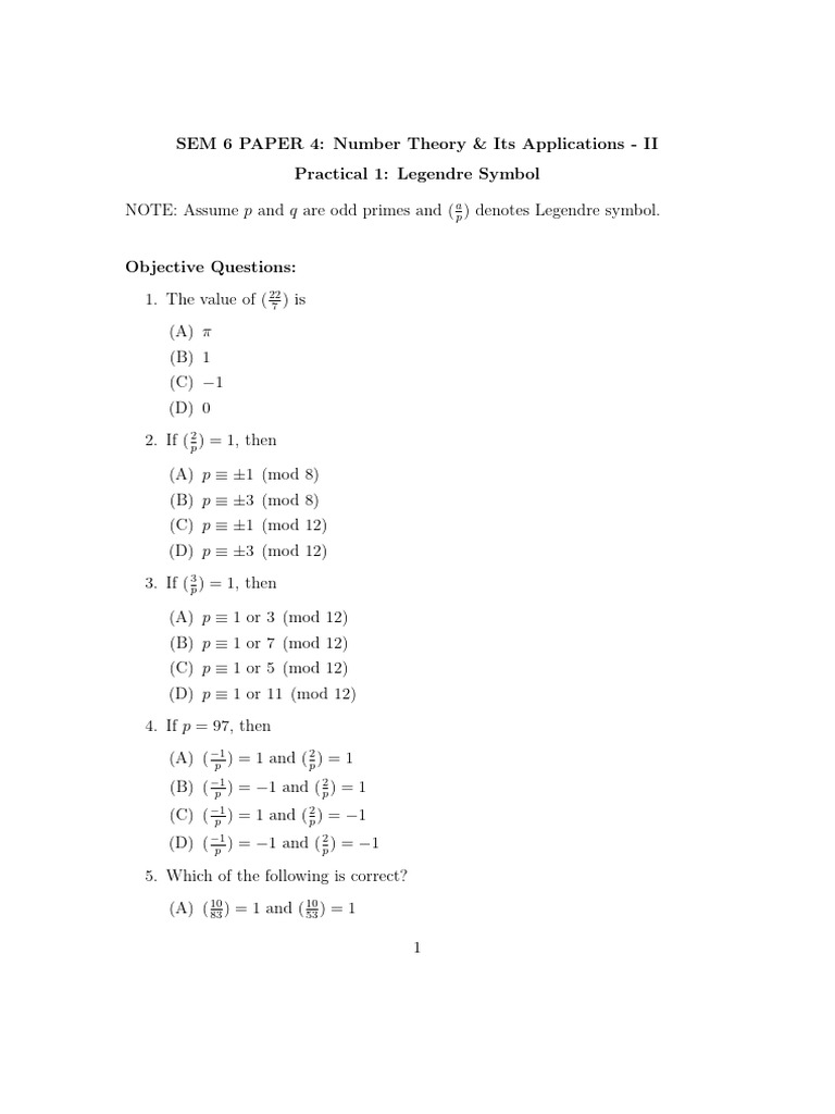Number Theory 5 | PDF | Number Theory | Mathematical Objects
