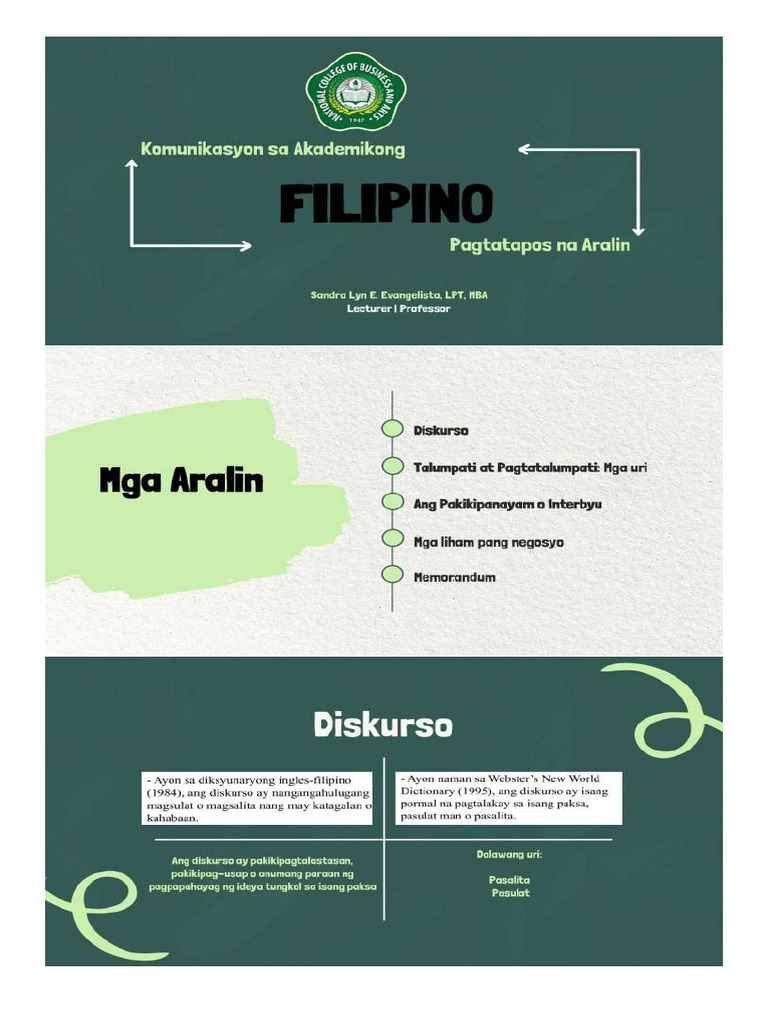 Huling Aralin - KSA Filipino | PDF