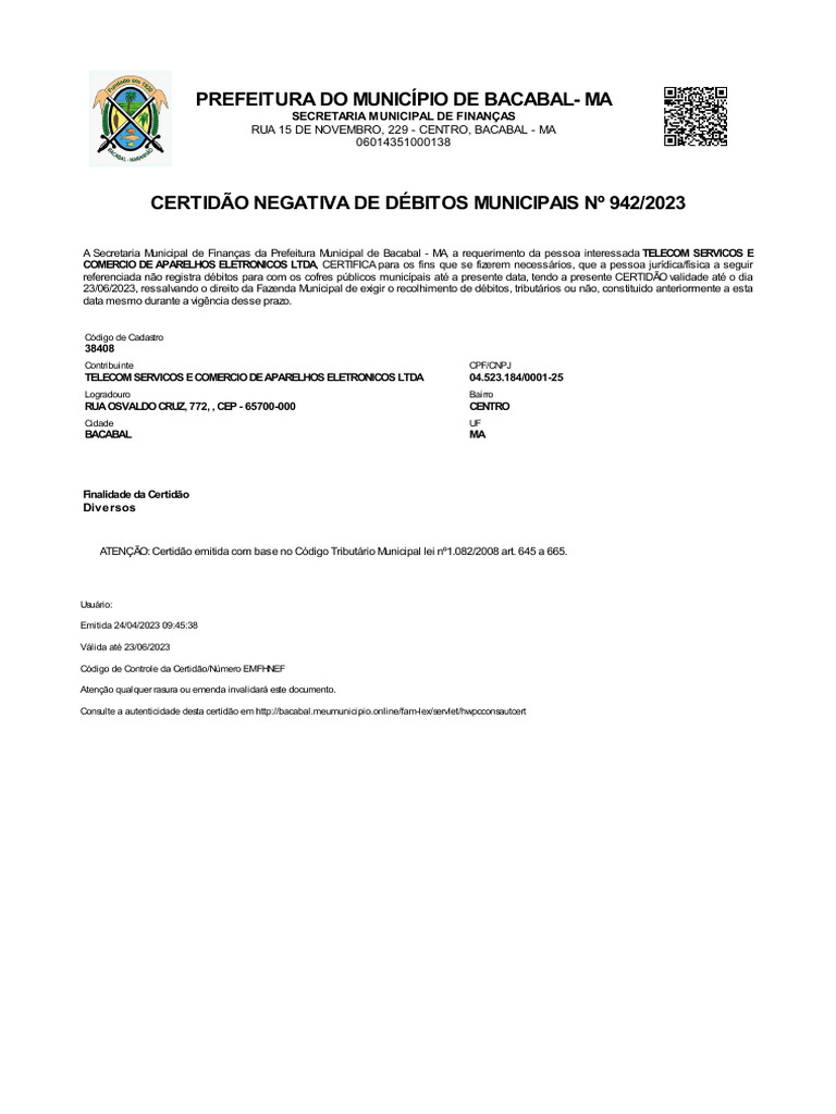 942 - 2023 CND Municipal | PDF