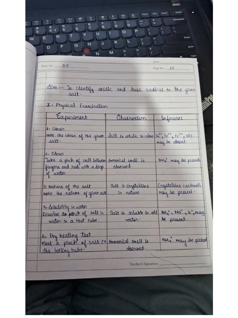 Class 12 Chemistry Practical | PDF