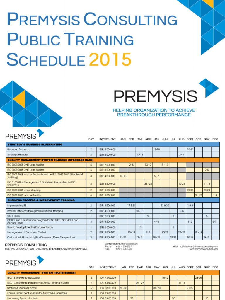Premisys Consulting, Public-Training-2015-Final | PDF