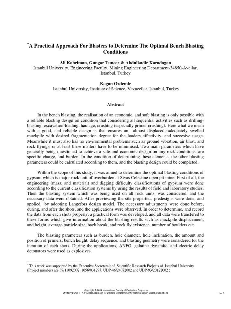 Best Bench Blasting Practices | PDF | Mining | Explosive Material