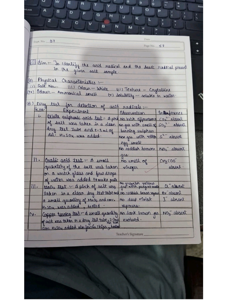 Class 12 Chemistry Practical | PDF