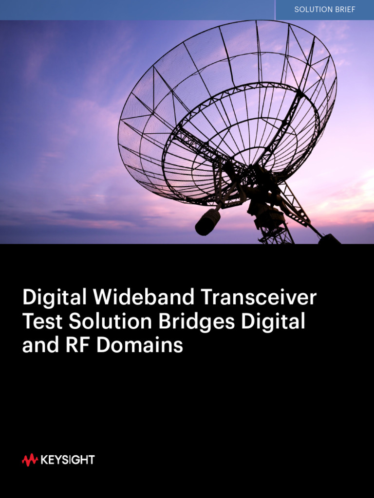 Digital Wideband Transceiver Test Solution Bridges Digital and RF ...
