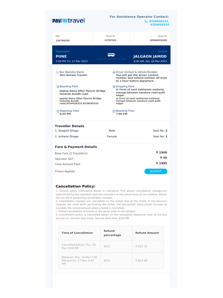 Pune Jalgaon Jamod: Departure Arrival | PDF | Baggage | Transport