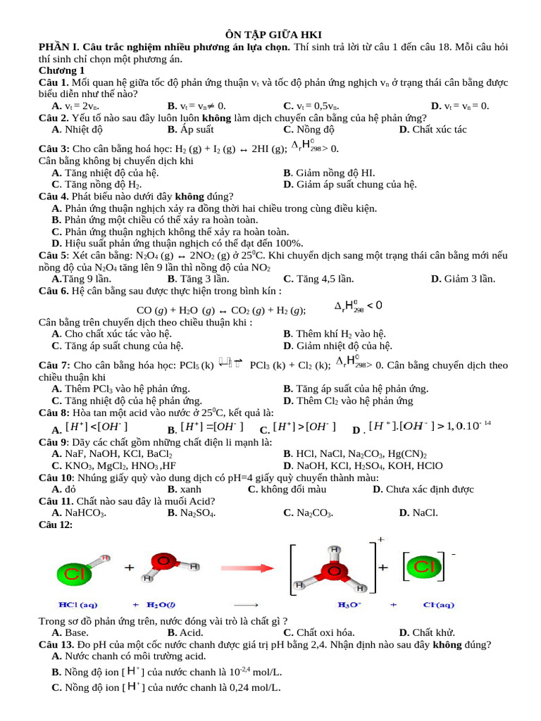ÔN TẬP GIỮA HKI | PDF