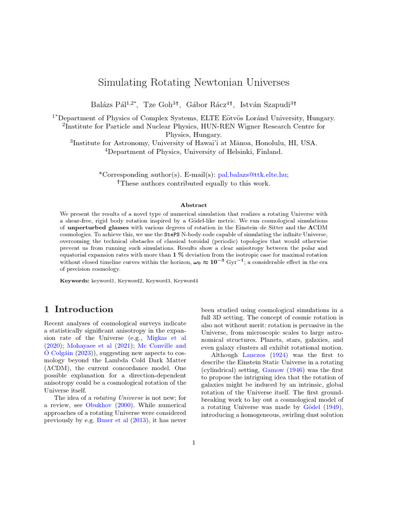 Rotating Universe Simulations Study | PDF | Universe | Cosmic Microwave ...