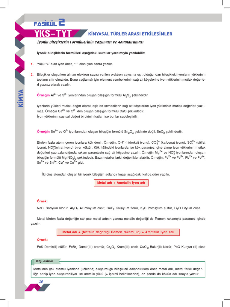 TYT Kimya 2. Fasikül_Ornek | PDF