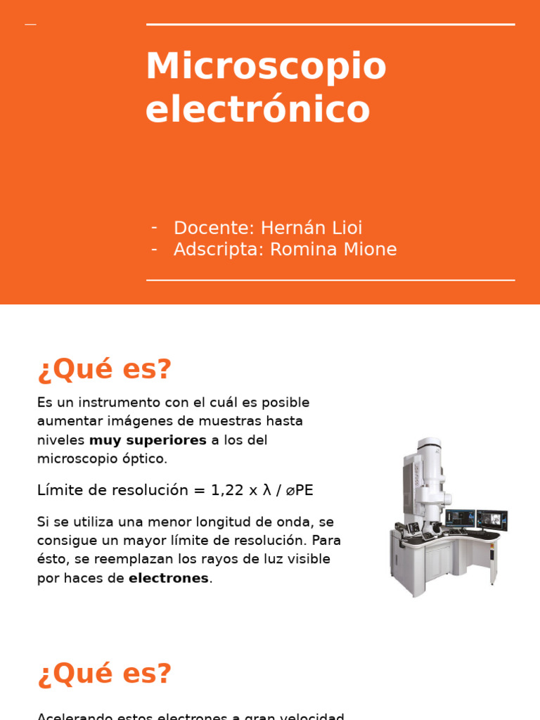 Microscopio Electrónico: Funcionamiento y Tipos | PDF | Microscópio ...