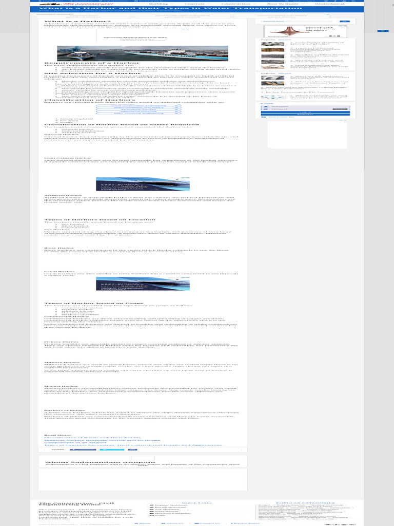 What Is A Harbor and Their Types in Water Transportation | PDF ...