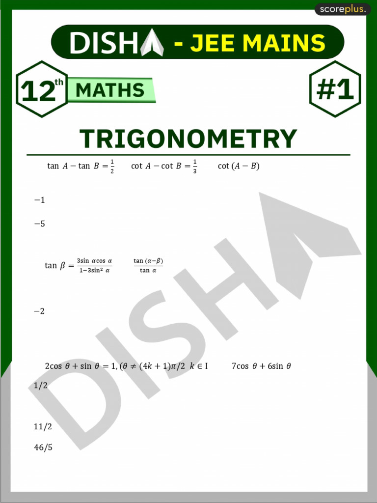Trigonometry Toofan Express Part 1 DPP #1 | PDF | Equations | Mathematics