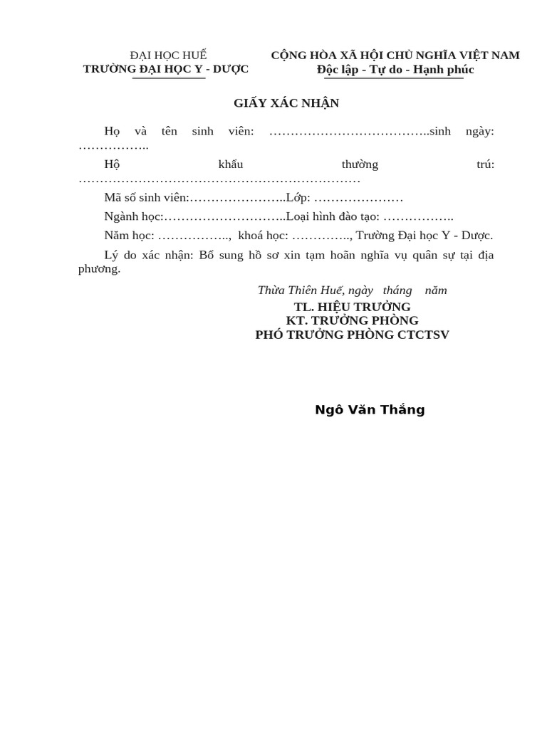 Giay Xac Nhan Tam Hoan Nghia Vu Quan Su | PDF