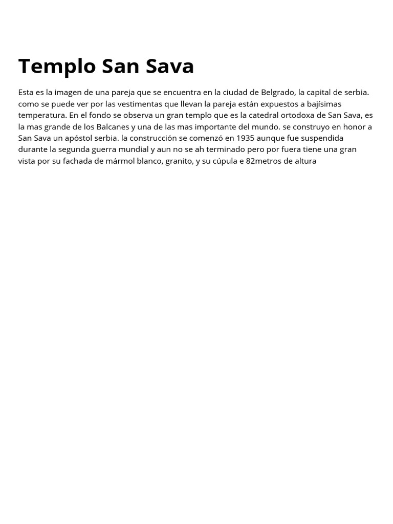 Templo San Sava | PDF