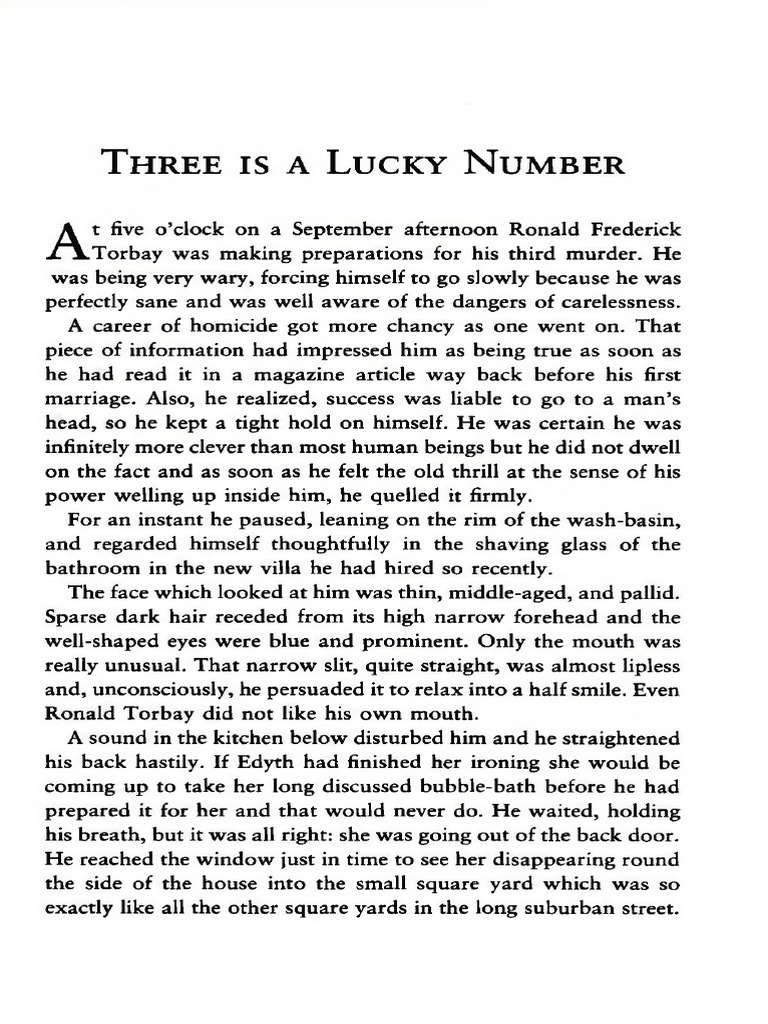 Three Is A Lucky Number | PDF