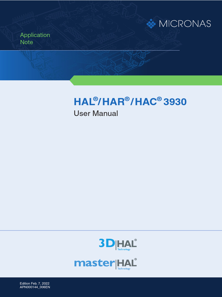 Hal Har Hac 3930 User Manual 6an | PDF | Phase (Waves) | Sensor
