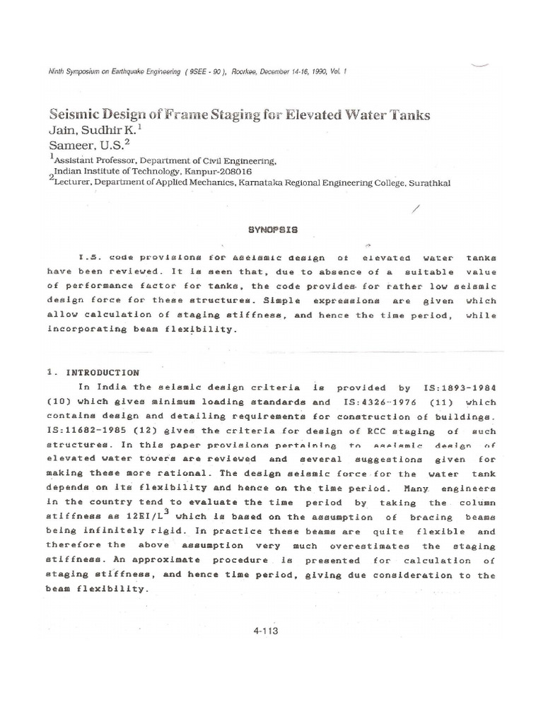 FrameStaging ElevatedWaterTanks | PDF