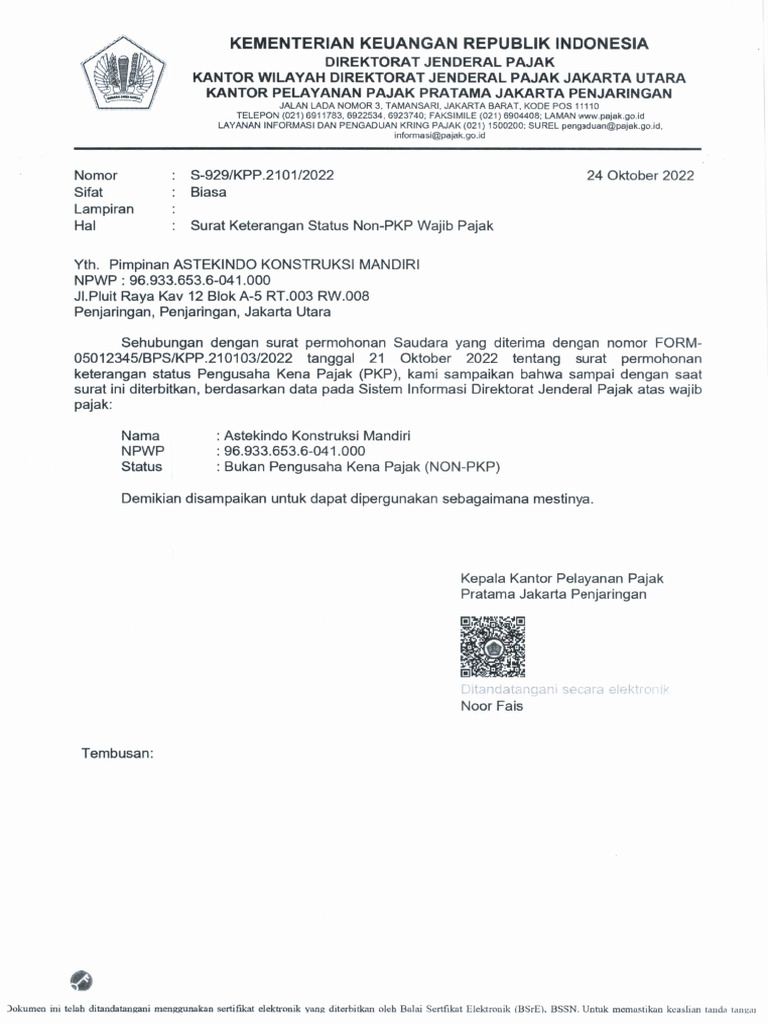 Non PKP Astekindo | PDF