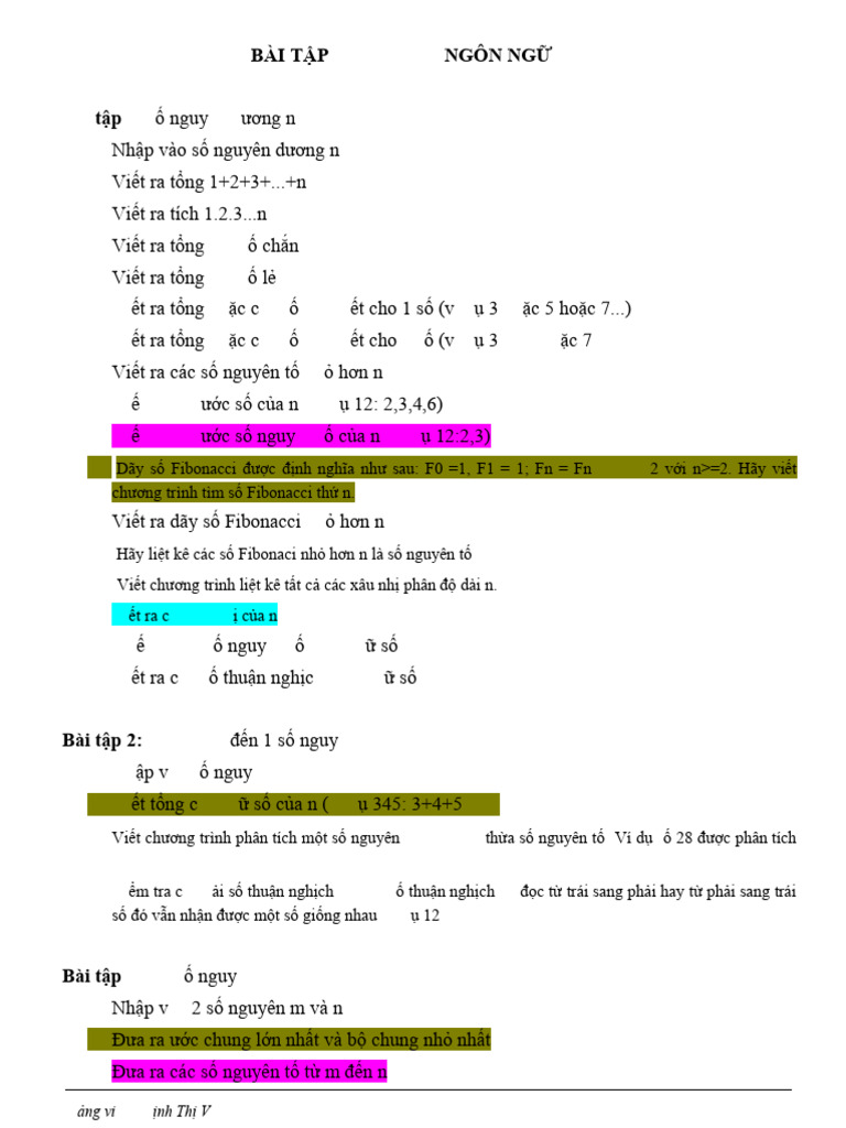 Bai Tap Cho KT1 | PDF