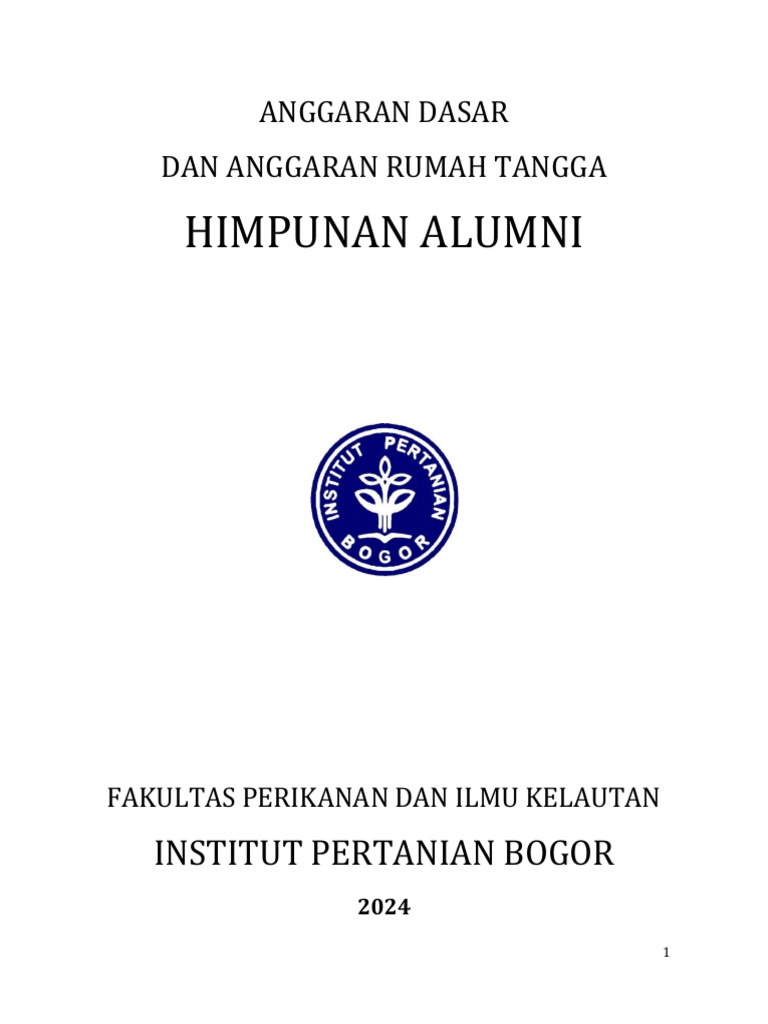 Materi Munas v HA C IPB Draft AD ART Semula Menjadi Des2024 Rilis | PDF