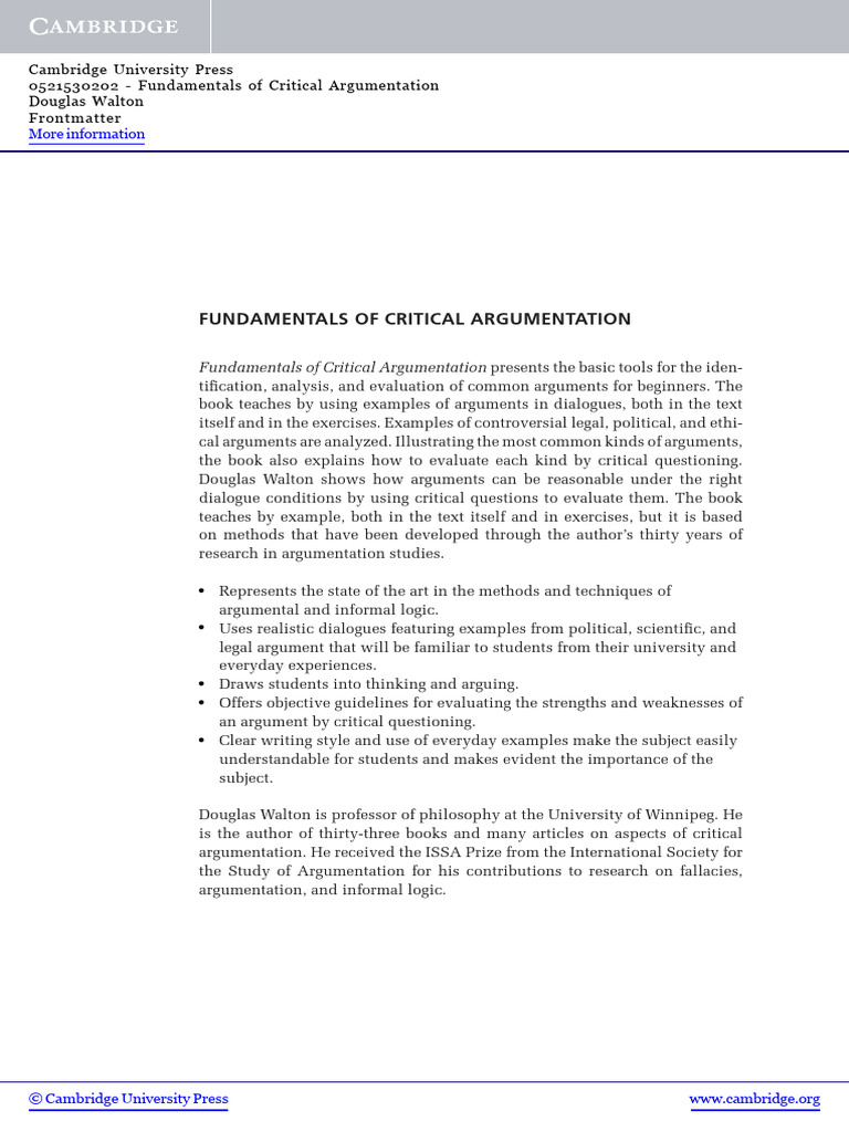 Frontmatter | PDF | Argument | Reason