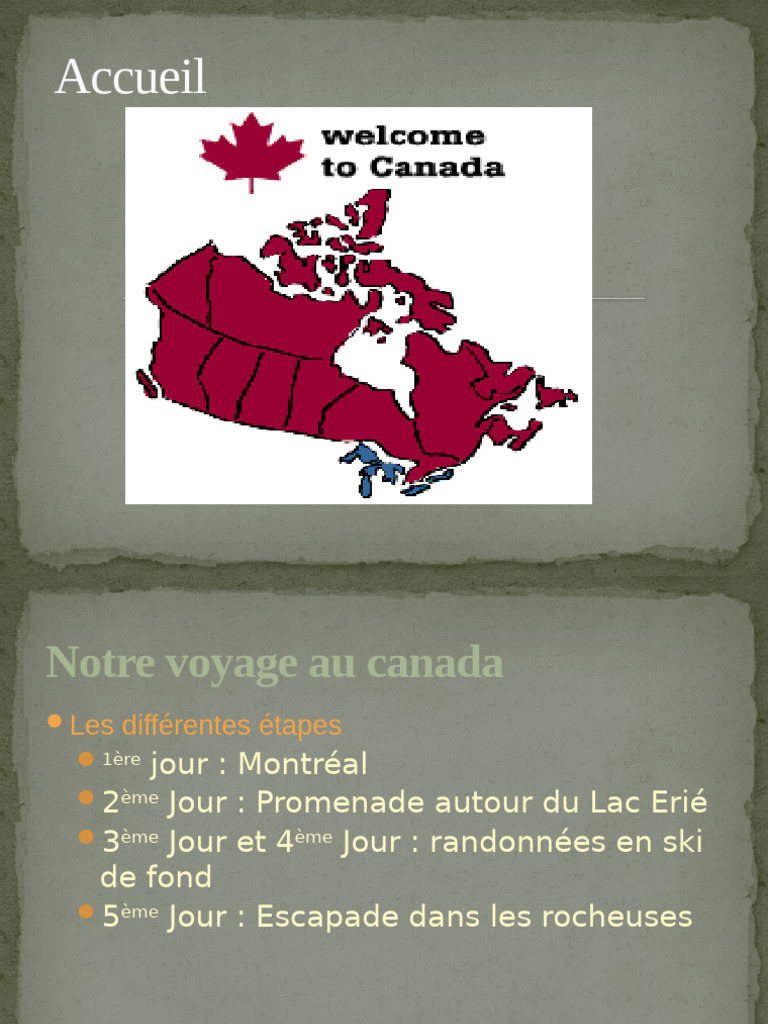 Itinéraire de voyage au Canada en 5 jours | PDF