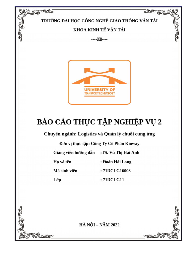 ĐOÀN HẢI LONG -71DCLG16003 BÁO CÁO THỰC TẬP NV2 | PDF