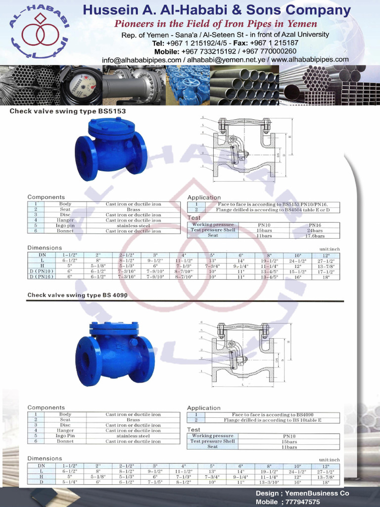 Check Valve Swing Type BS 5153 - BS 4090 | PDF