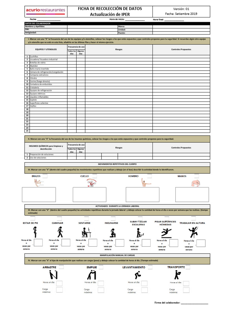 Formato Actualización IPER | PDF