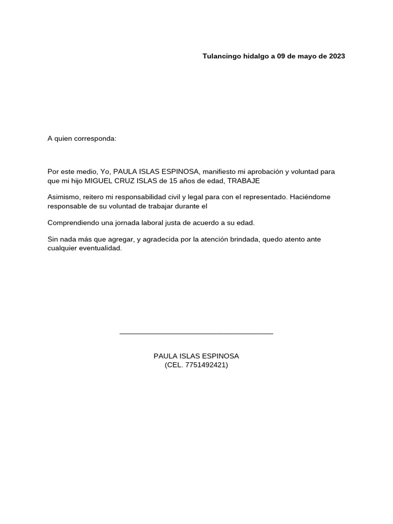 Casta Responsiva Para Menores | PDF