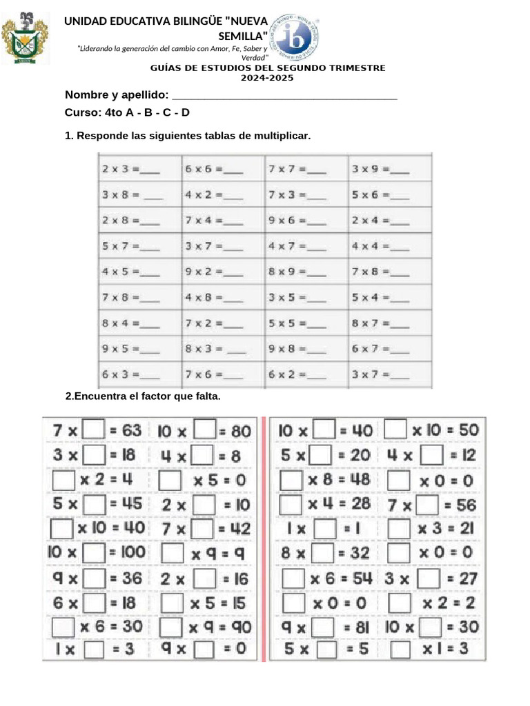 2°T - Guía de Estudio 4TOS MATU | PDF