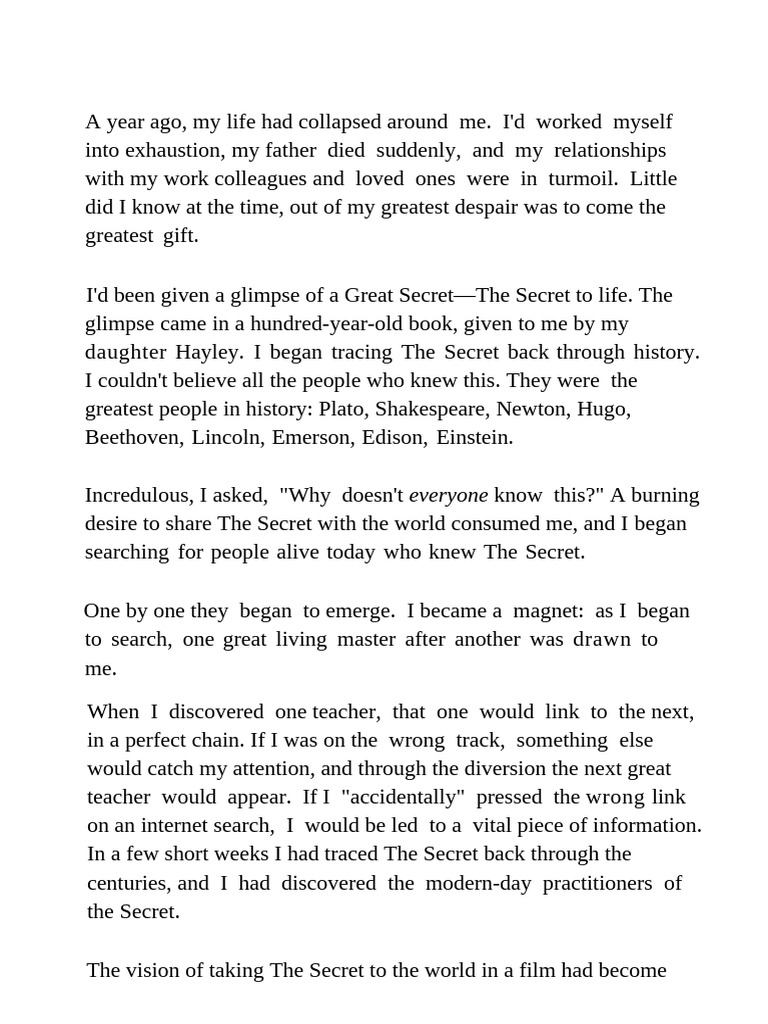 1) The Secret English - (Rhonda Byrne) - Foreward | PDF