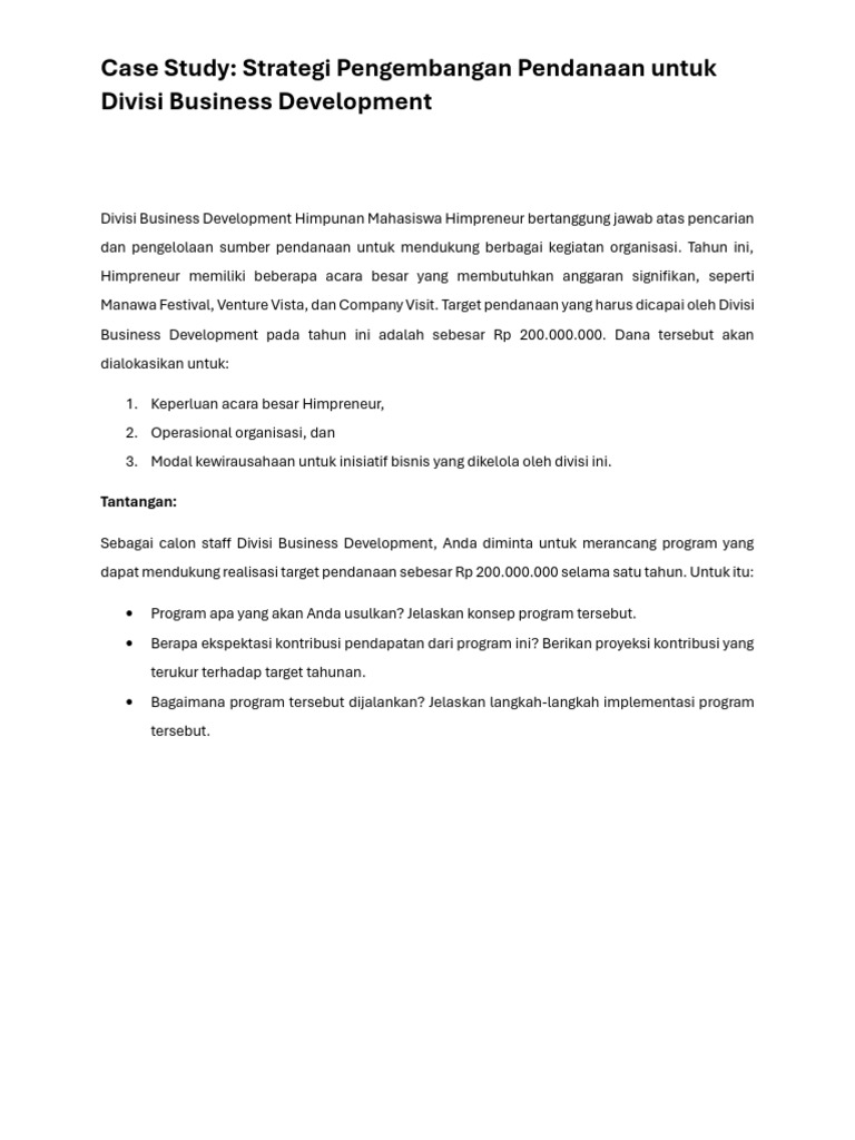 Case Business Development | PDF