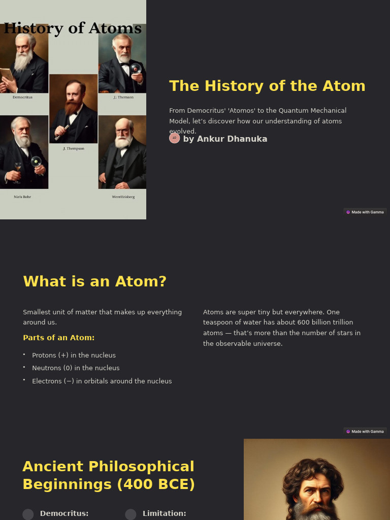 The History of The Atom | PDF | Atoms | Atomic Nucleus